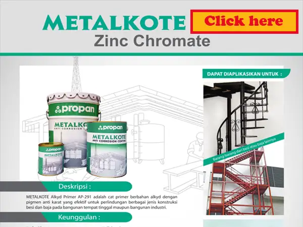 Cat Dasar Besi Propan Metalkote Alkyd Primer AP-291